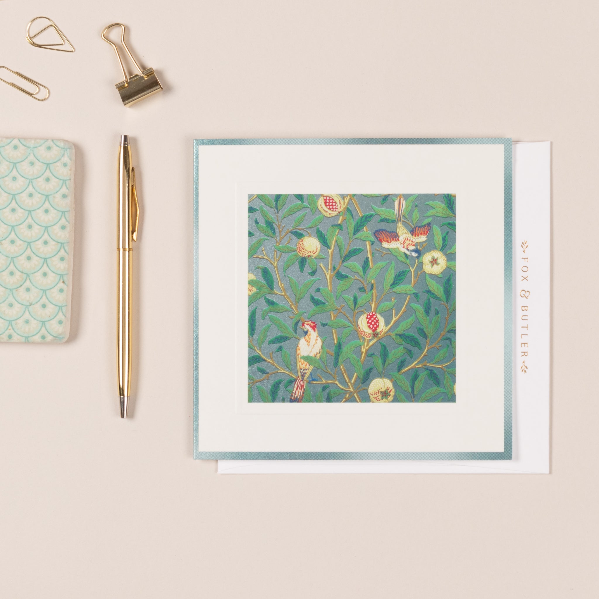 Bird and Pomegranate Card – Fox and Butler